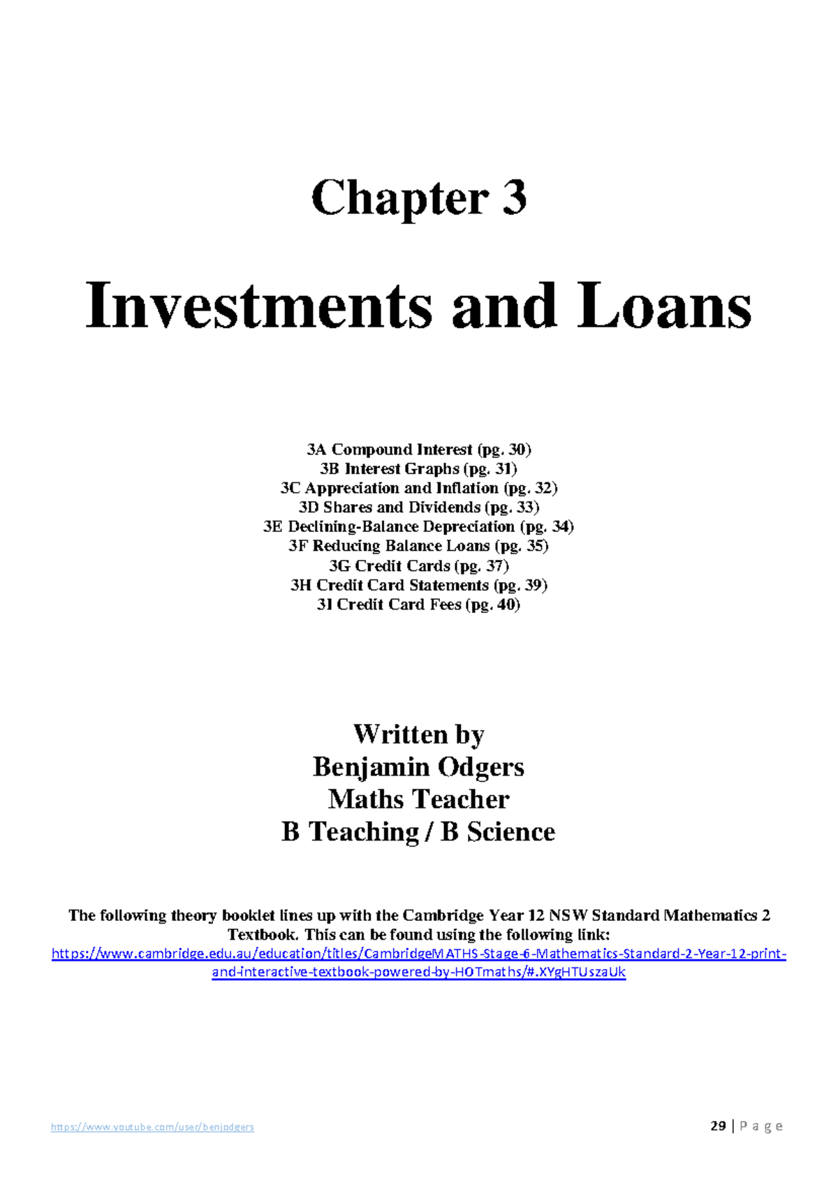 Chapter 3 Booklet - Investments and Loans - Chapter 3 Investments and ...