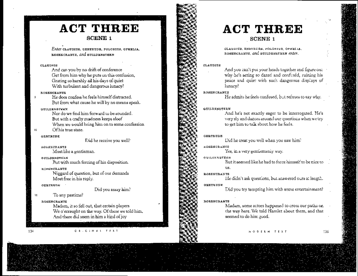 Hamlet act 3 - ENG1501 - Studocu