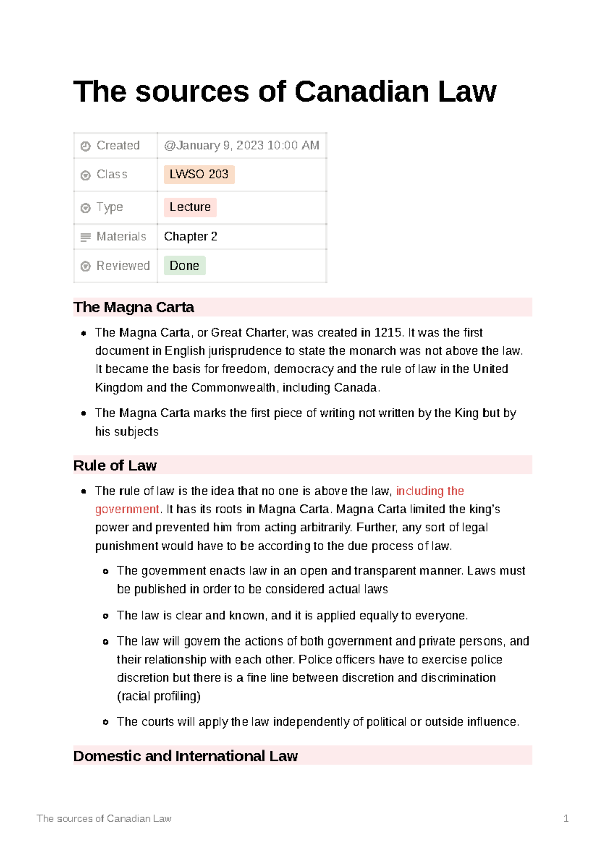 The sources of Canadian Law - The sources of Canadian Law Created Class ...