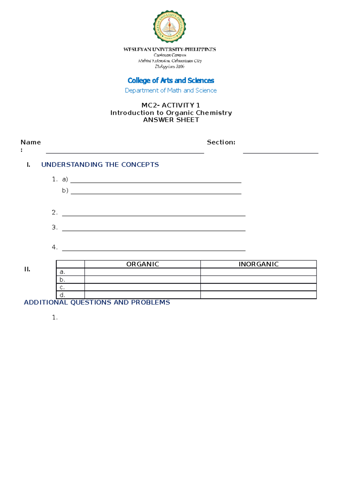 MC2-Activity 1 Answer Sheet - Department of Math and Science MC2 ...