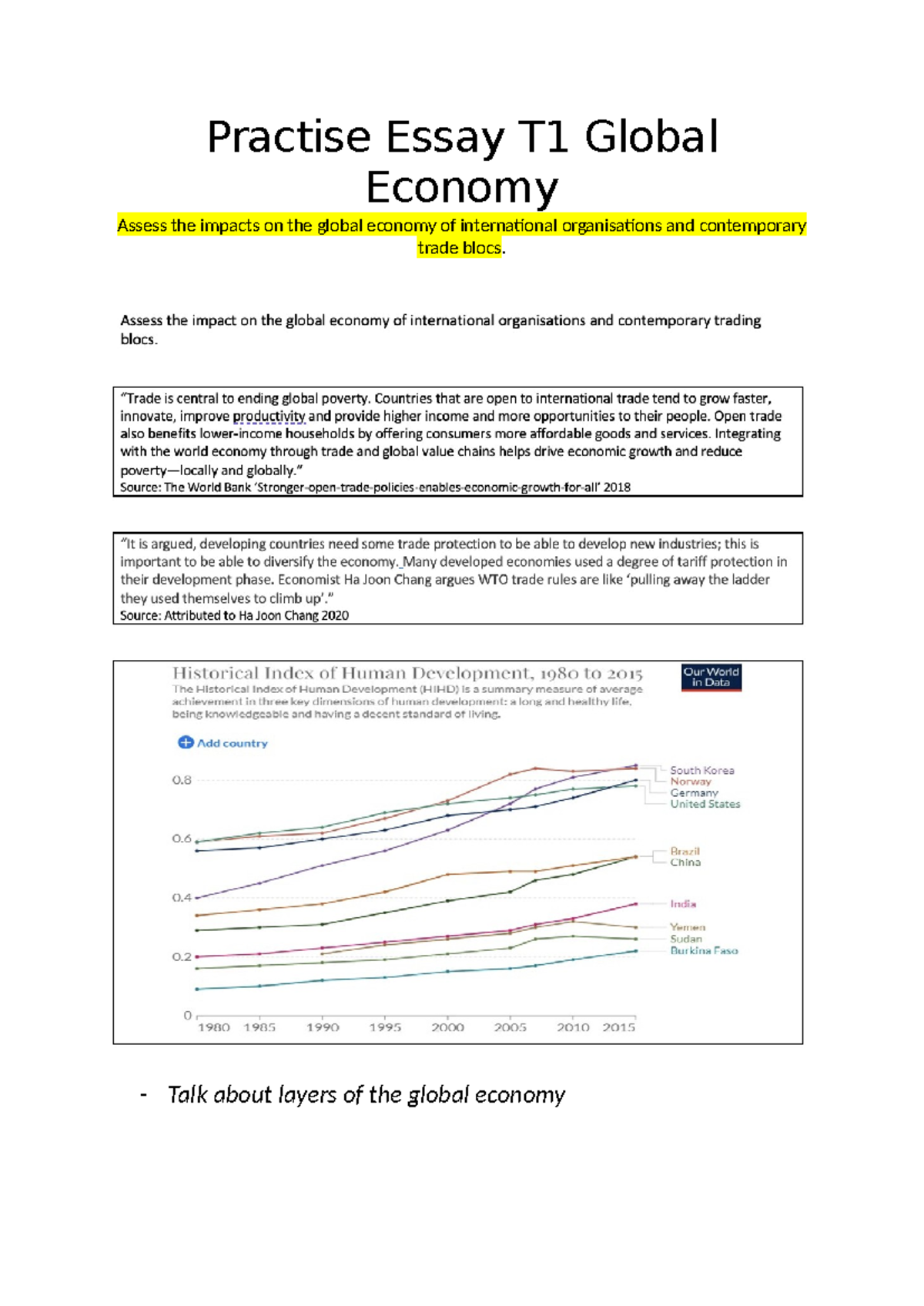 Practise Essay T1 Global Economy - Practise Essay T1 Global Economy ...