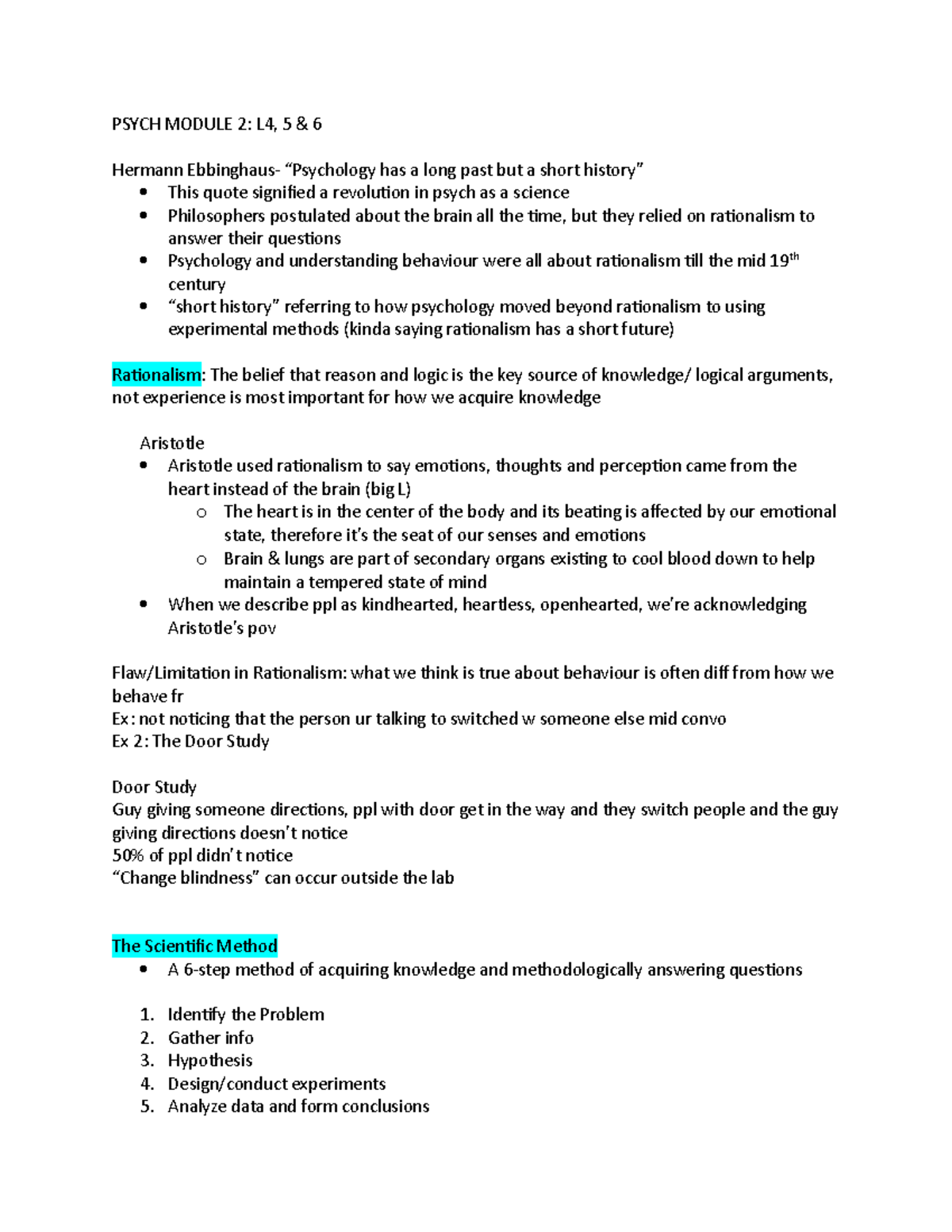 Psych Modules- PSY1101 - PSYCH MODULE 2: L4, 5 & 6 Hermann Ebbinghaus ...