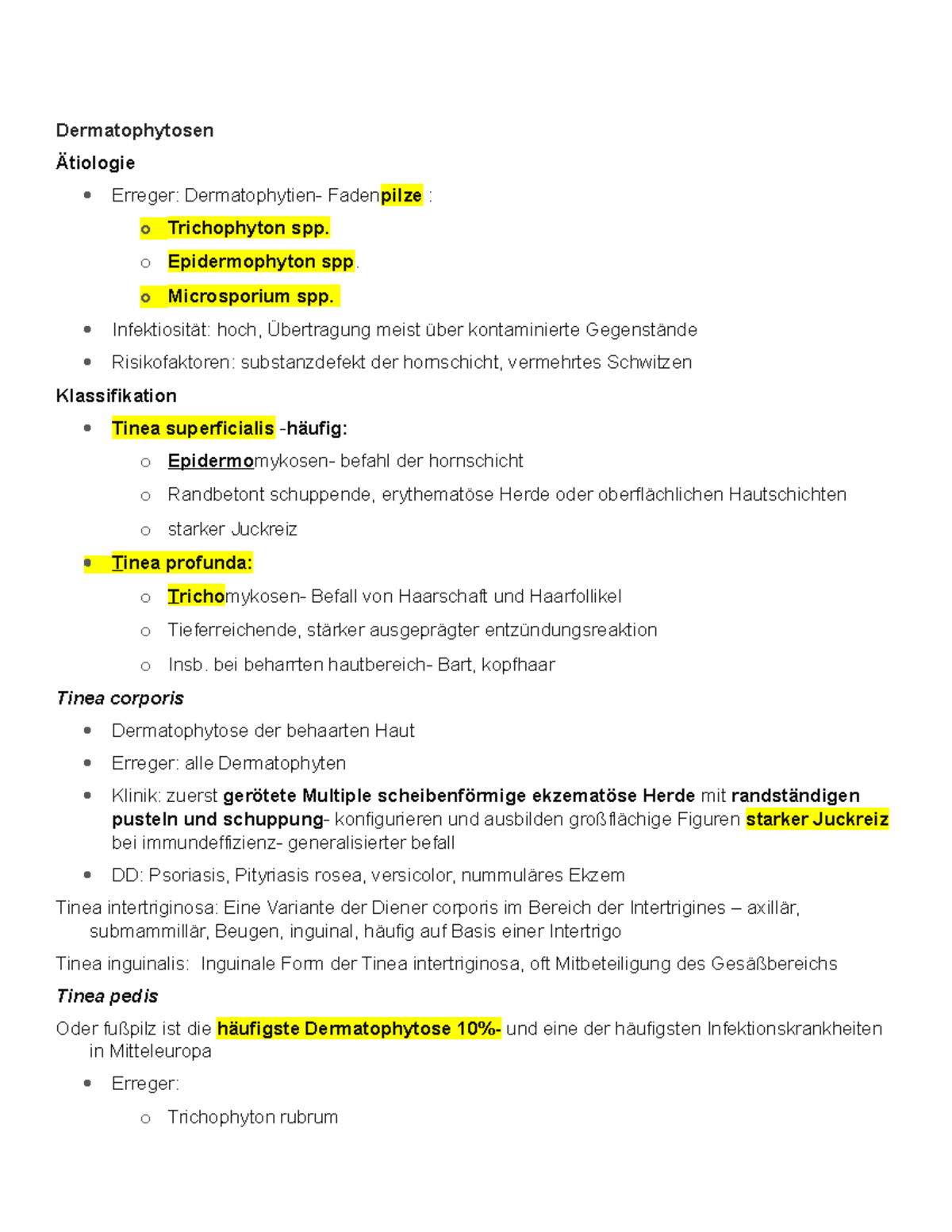 Записки Dermatophytosen - Dermatophytosen Ätiologie Erreger ...