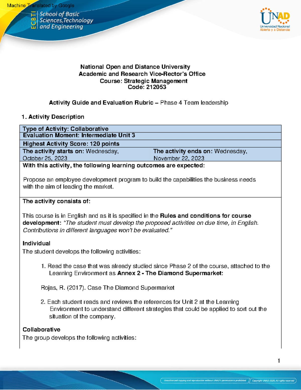 Activity Guide and Evaluation Rubric - Unit 3 - Phase 4 - Team Leadership (1) - Highest Activity ...
