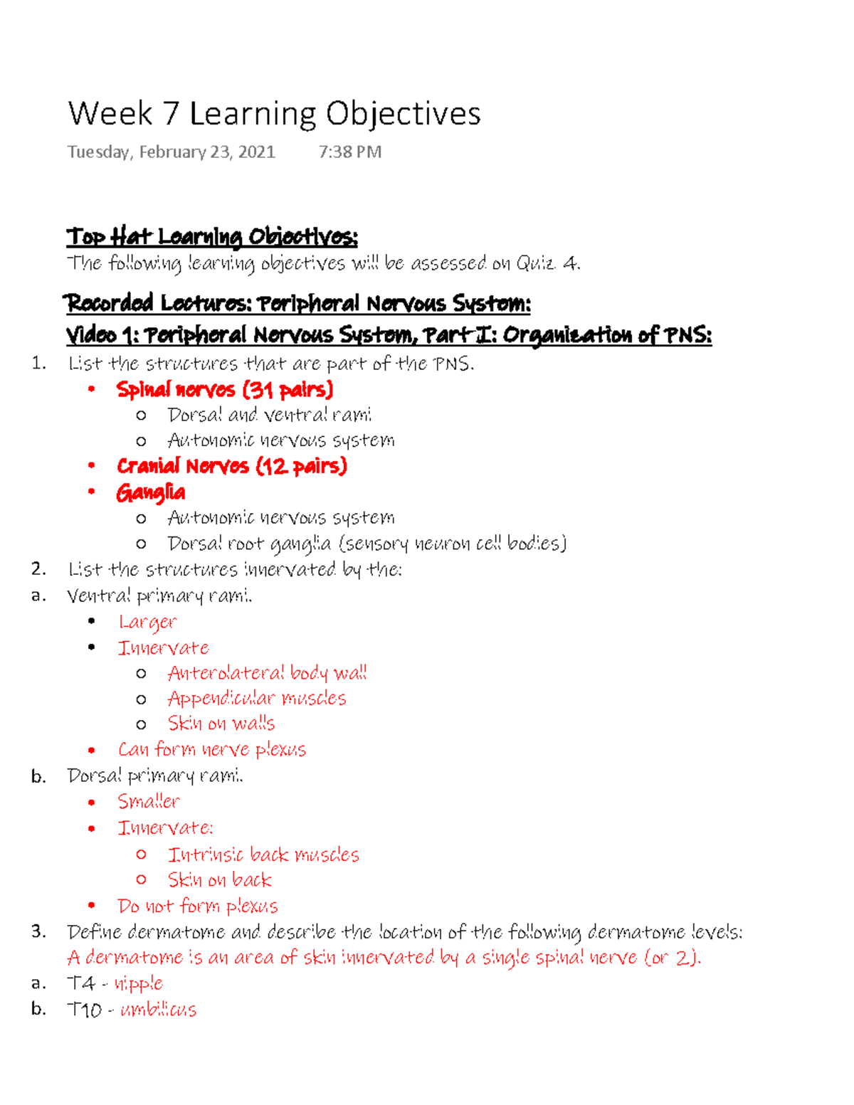 Week 7 Learning Objectives - Top Hat Learning Objectives: The following ...