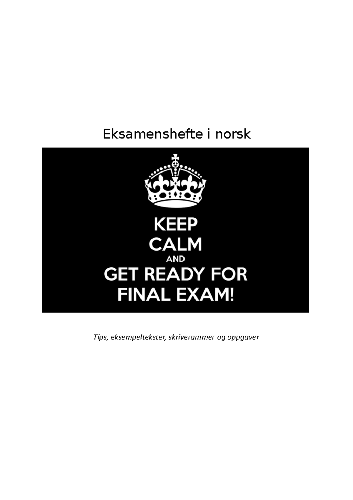 Eksamenshefte - Kan du dette, får du 6er på eksamen. - Eksamenshefte i ...