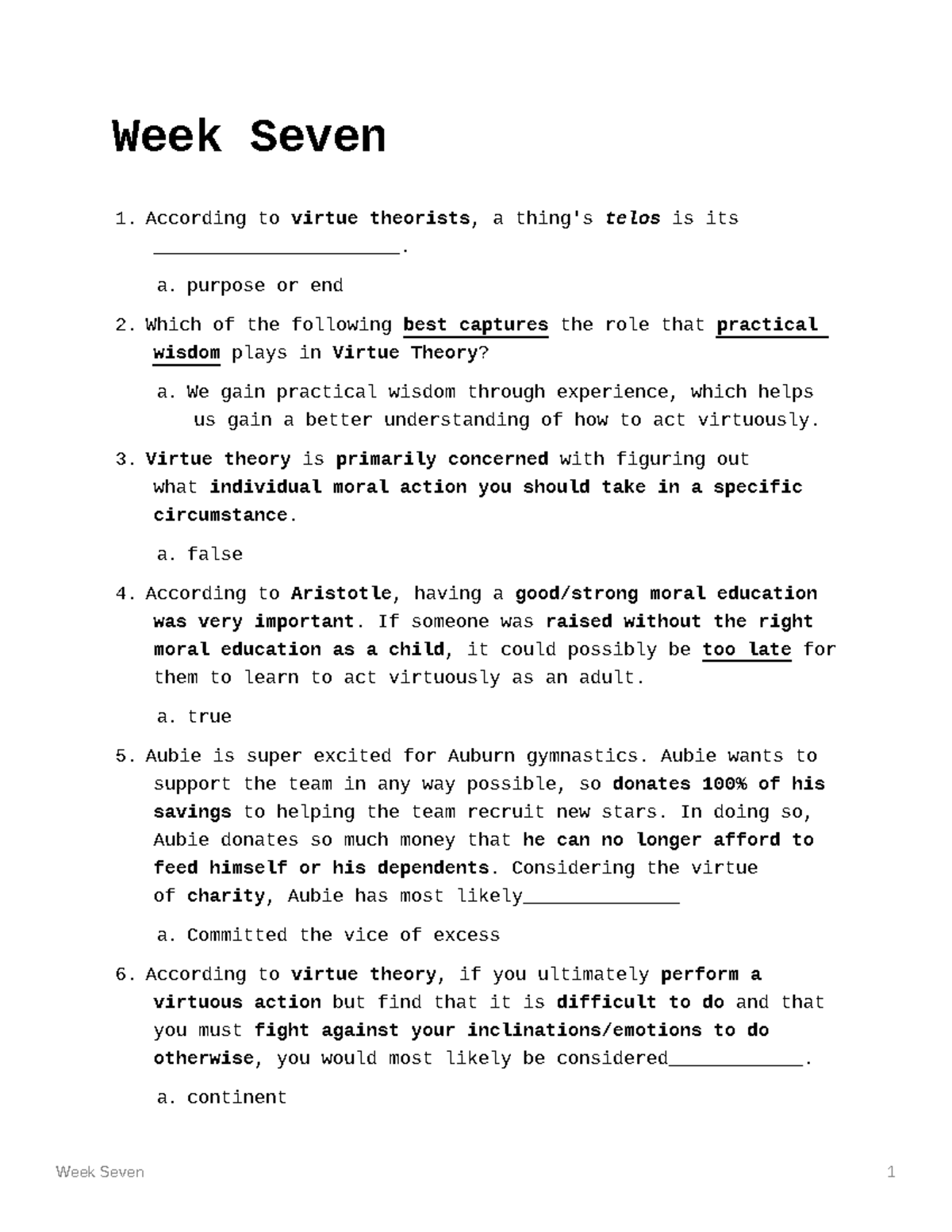 PHIL 1040 Week Seven - PHIL 1040 Business Ethics Jeremy Fried Spring ...