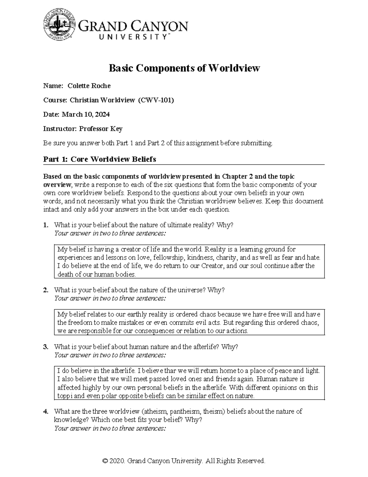 CWV 101 301 RS T1Basic Components Of Worldview - Basic Components of ...