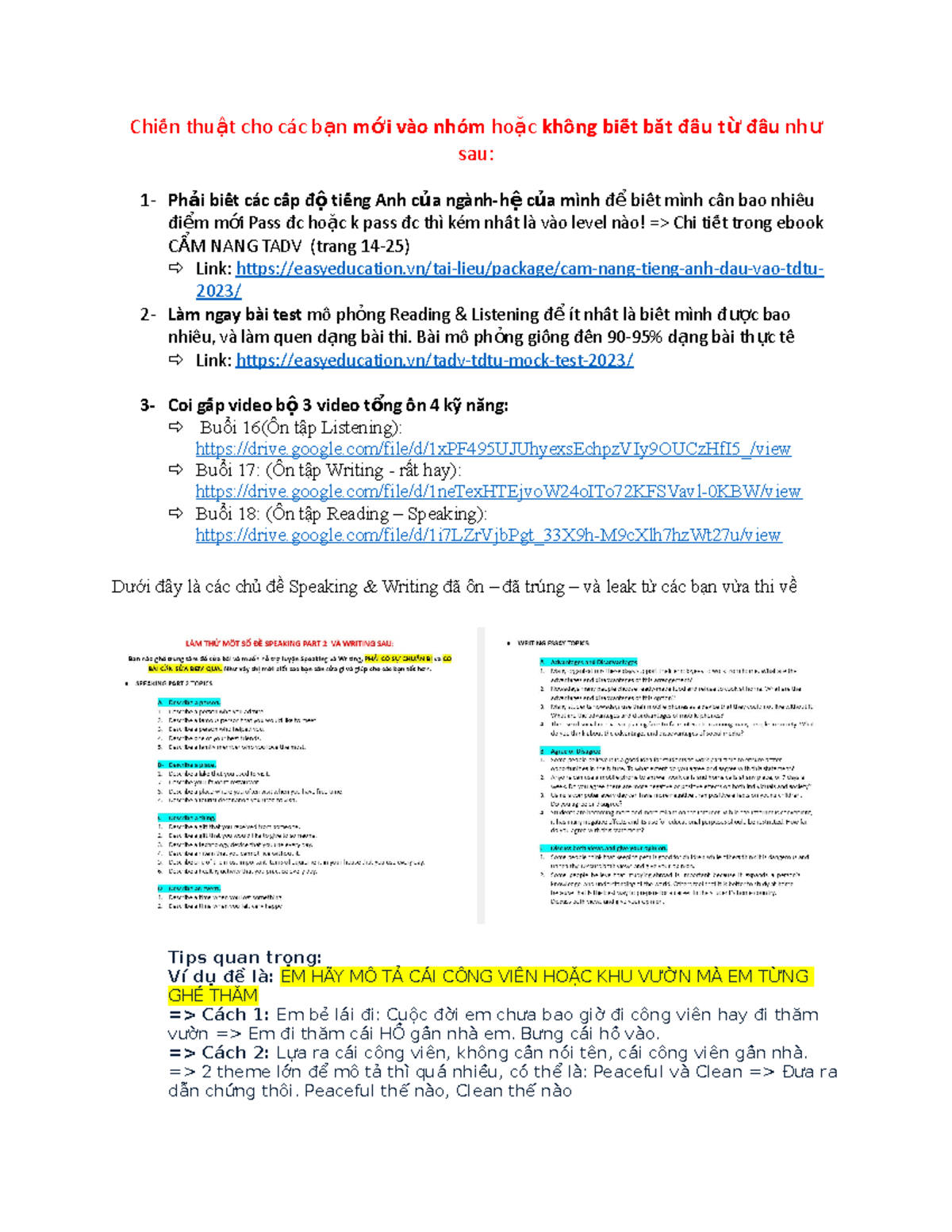 TADV-K27 CHIẾN THUẬT ÔN GẤP CHO NGƯỜI MỚI VÀO Group - Chiếến thu ật cho ...