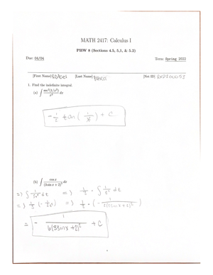 Phw9 - homework - MATH 2417 - Studocu