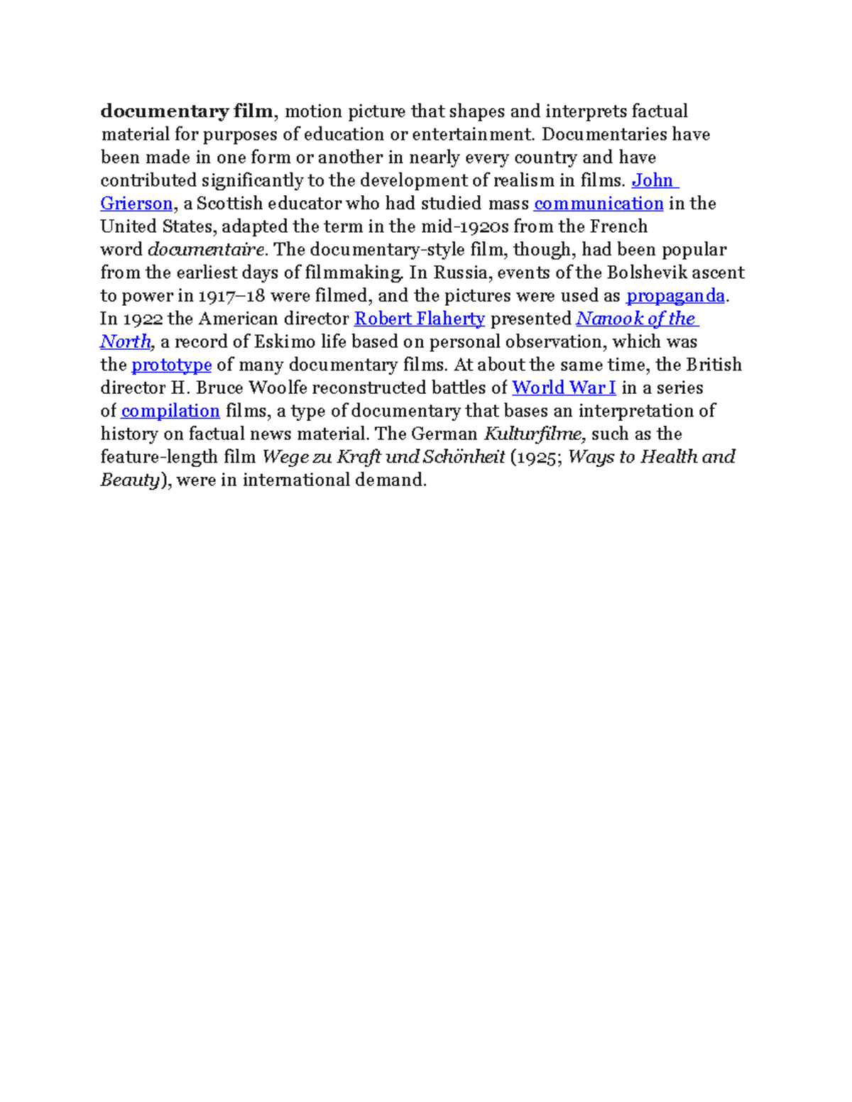 Document - documentary film, motion picture that shapes and interprets ...