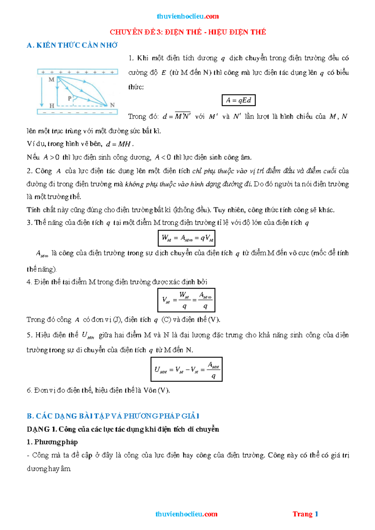 Thuvienhoclieu - Chuyen-de-Dien-the-Hieu-dien-the - CHUYÊN ĐÀ 3: ĐIÞN ...