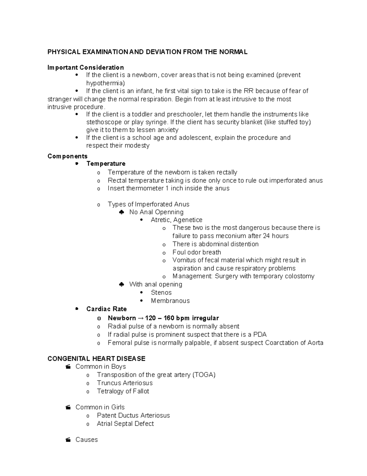 Pedia-abnormal findings for lecture - PHYSICAL EXAMINATION AND ...