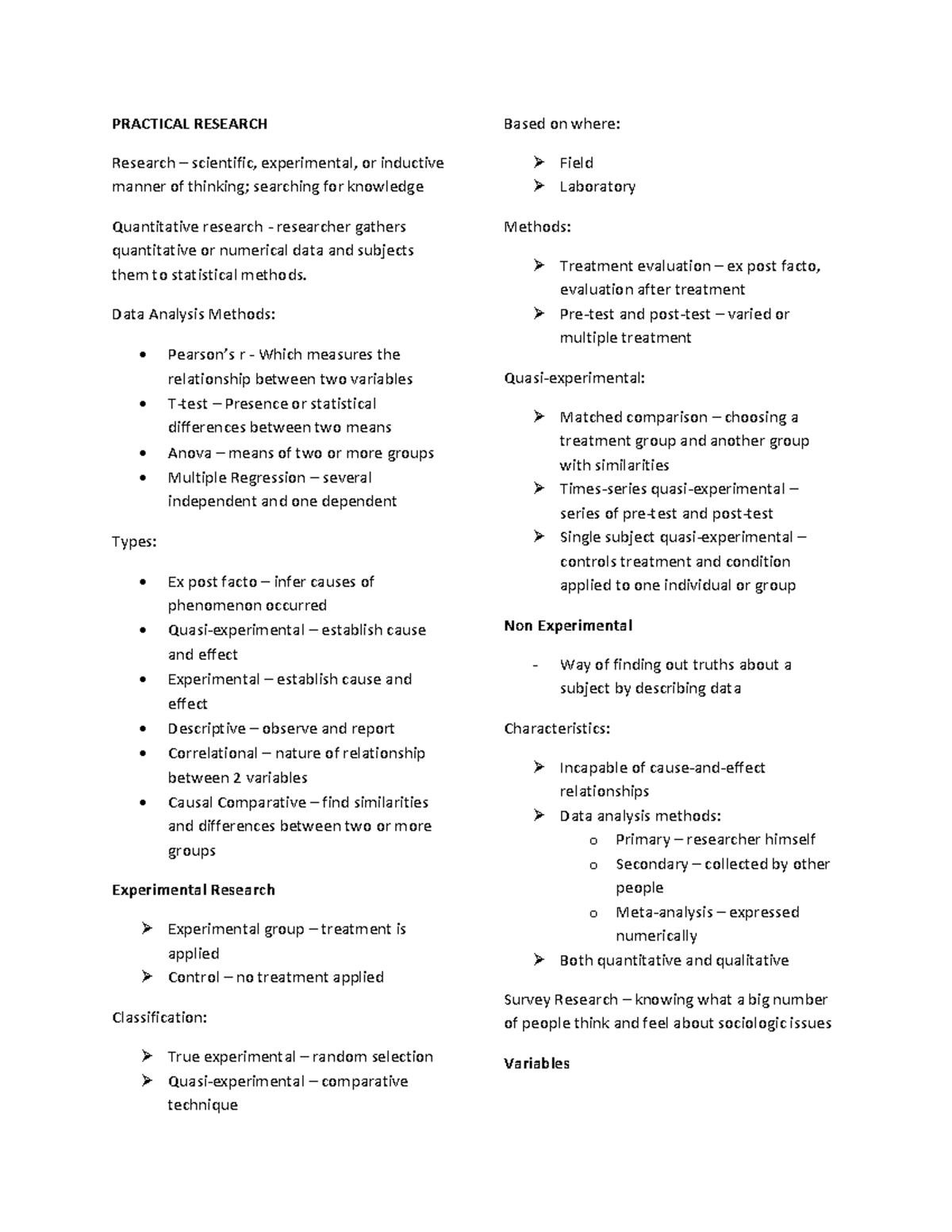 491890275 Practical Research 2 Reviewer - PRACTICAL RESEARCH Research ...