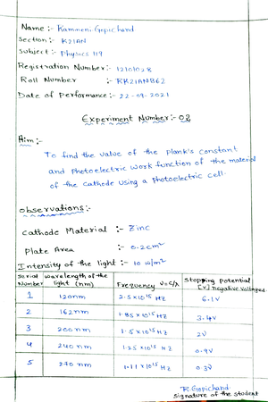 Four probe experiment - 1 Experiment Number To find out the energy band ...