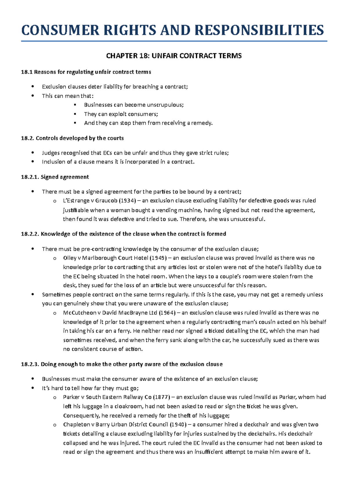 Chapter 18 - Consumer Rights and Responsibilities - CONSUMER RIGHTS AND ...