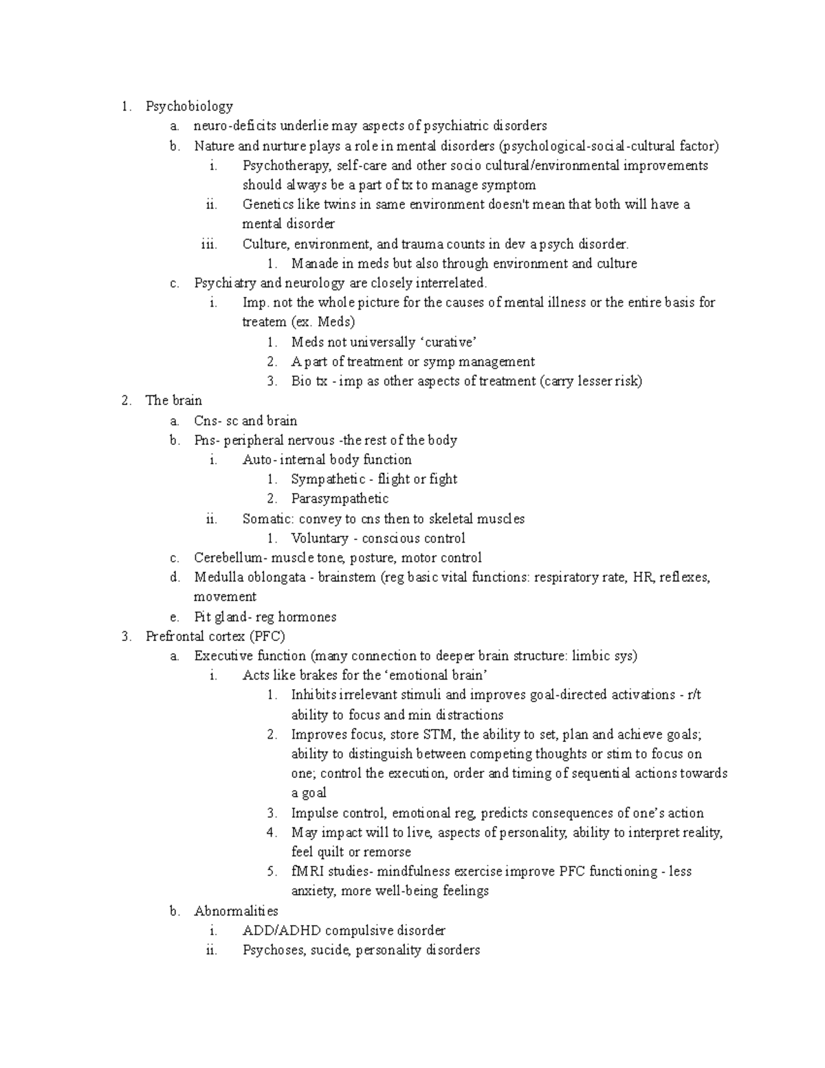 Psychobio - psych problems for professor Kimberleigh Cox class at ...