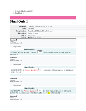 Prelim Exams - Application Development AND Emerging Technology - Application Development and ...