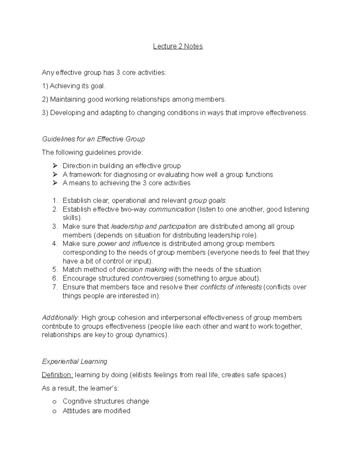 Lecture 2 Notes - Joining Together - Lecture 2 Notes Any effective ...