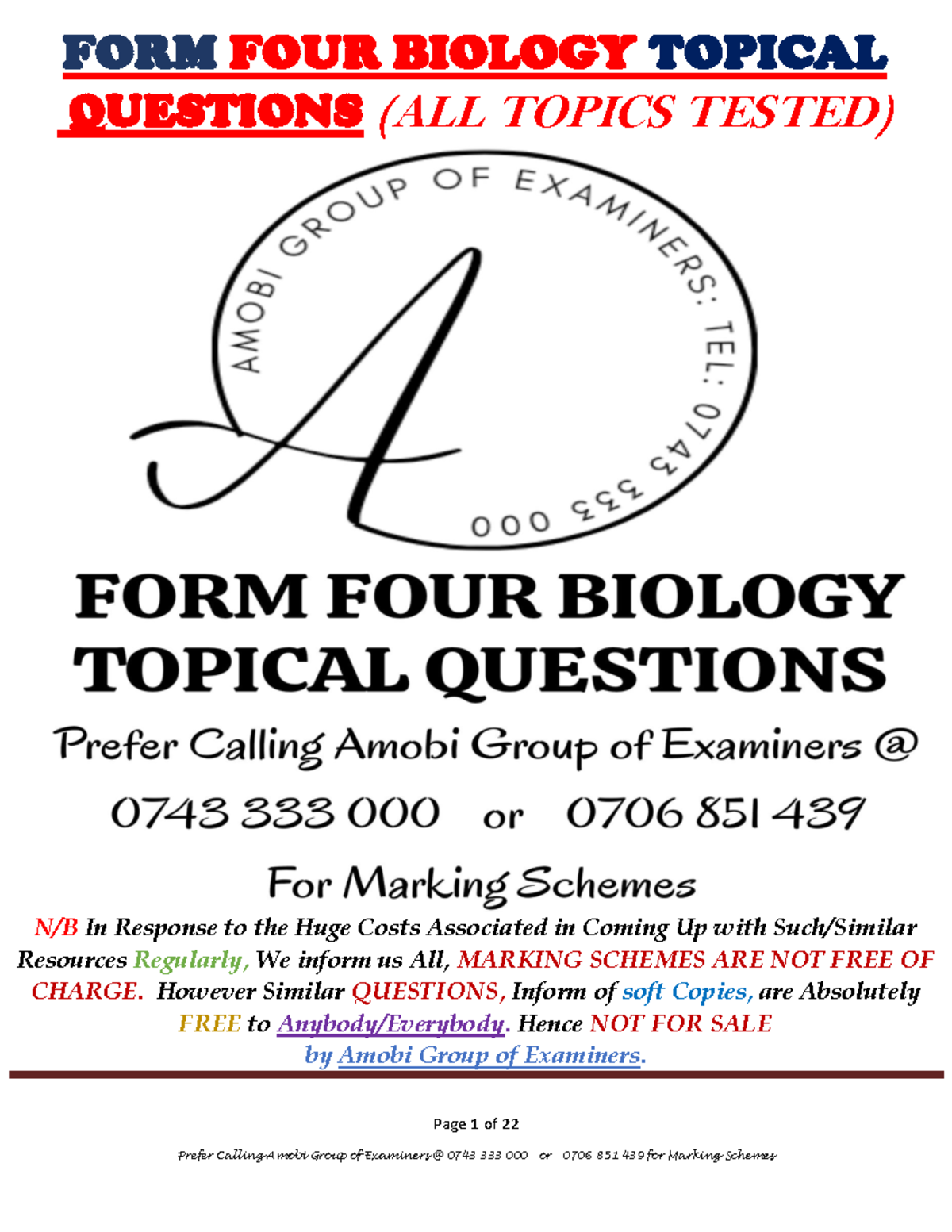 F4 BIO TQ - Lecture notes module - Page 1 of 22 FORM FOUR BIOLOGY ...