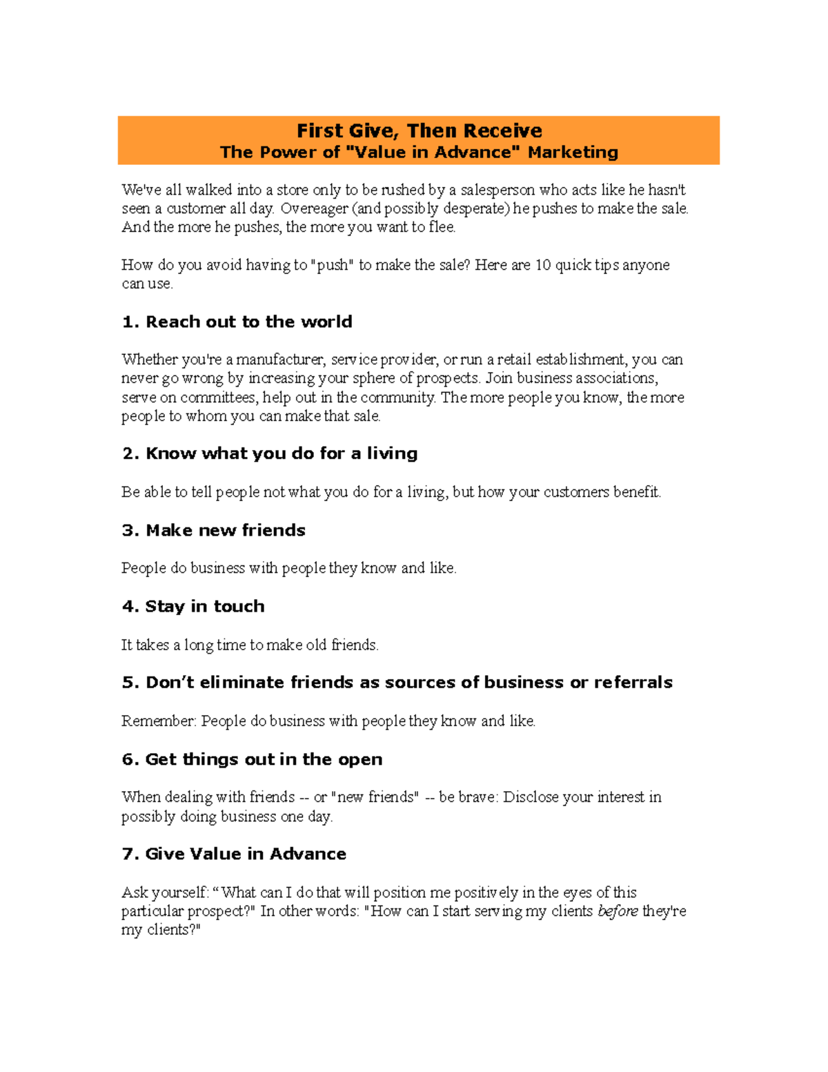 Selling Information - First Give, Then Receive - First Give, Then ...
