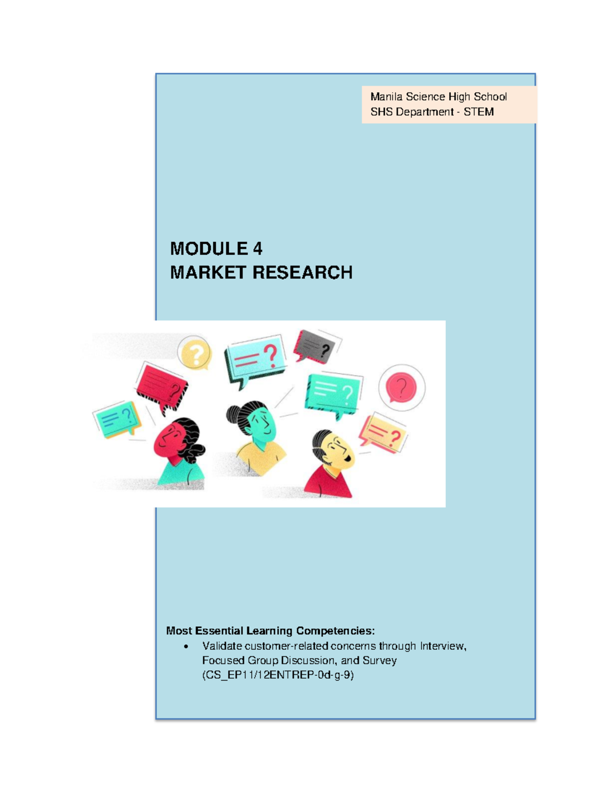 Market Research - Lecture notes 1 - Manila Science High School SHS ...