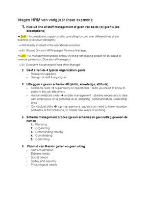 HRM Samenvatting - Volledig vak + boek - Human Resources Management ...