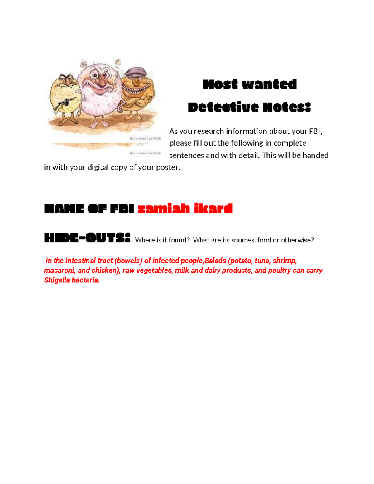Copy of Research Notes Foodborne Illness Most Wanted Poster Project-1 ...
