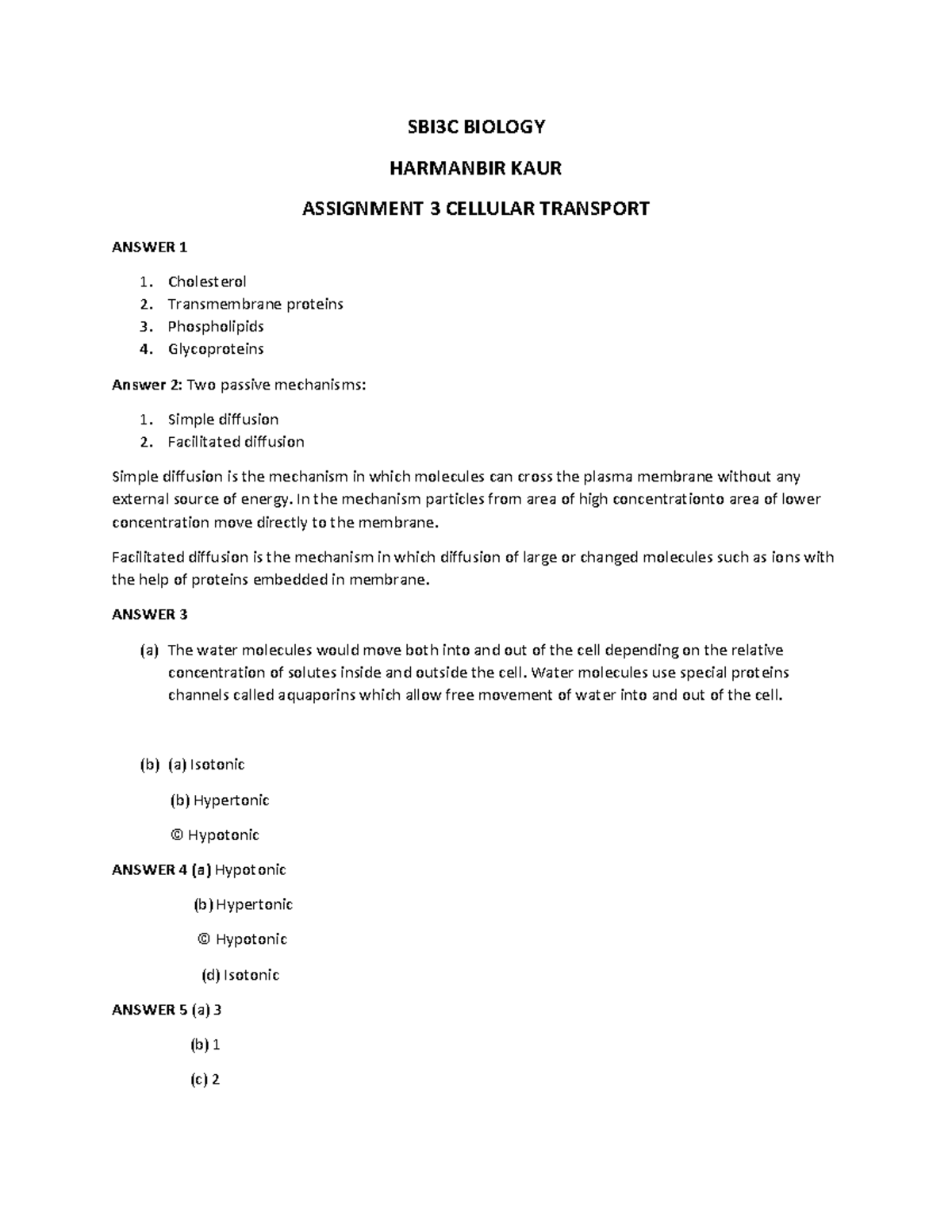 Assignment 3 - ESSAYS - SBI3C BIOLOGY HARMANBIR KAUR ASSIGNMENT 3 ...