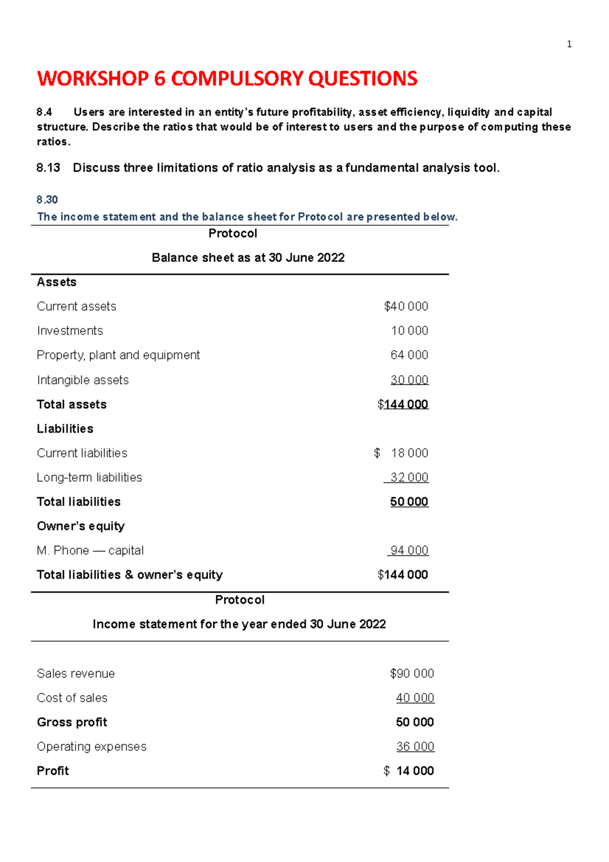 Workshop 6 Compulsory and Additional Question - 1 WORKSHOP 6 COMPULSORY ...