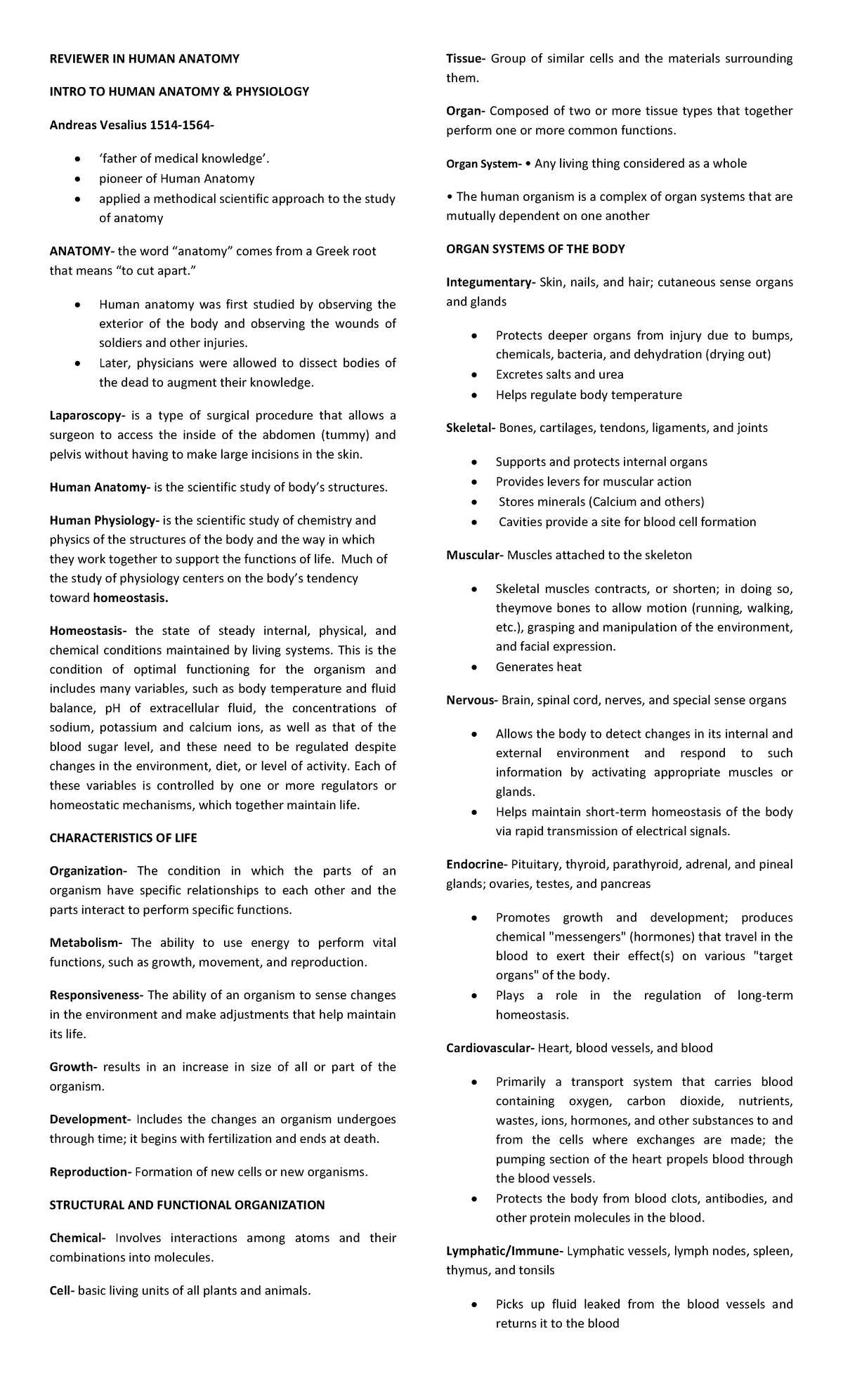 Human Anaphy - These are made for you to catch up with your lessons ...