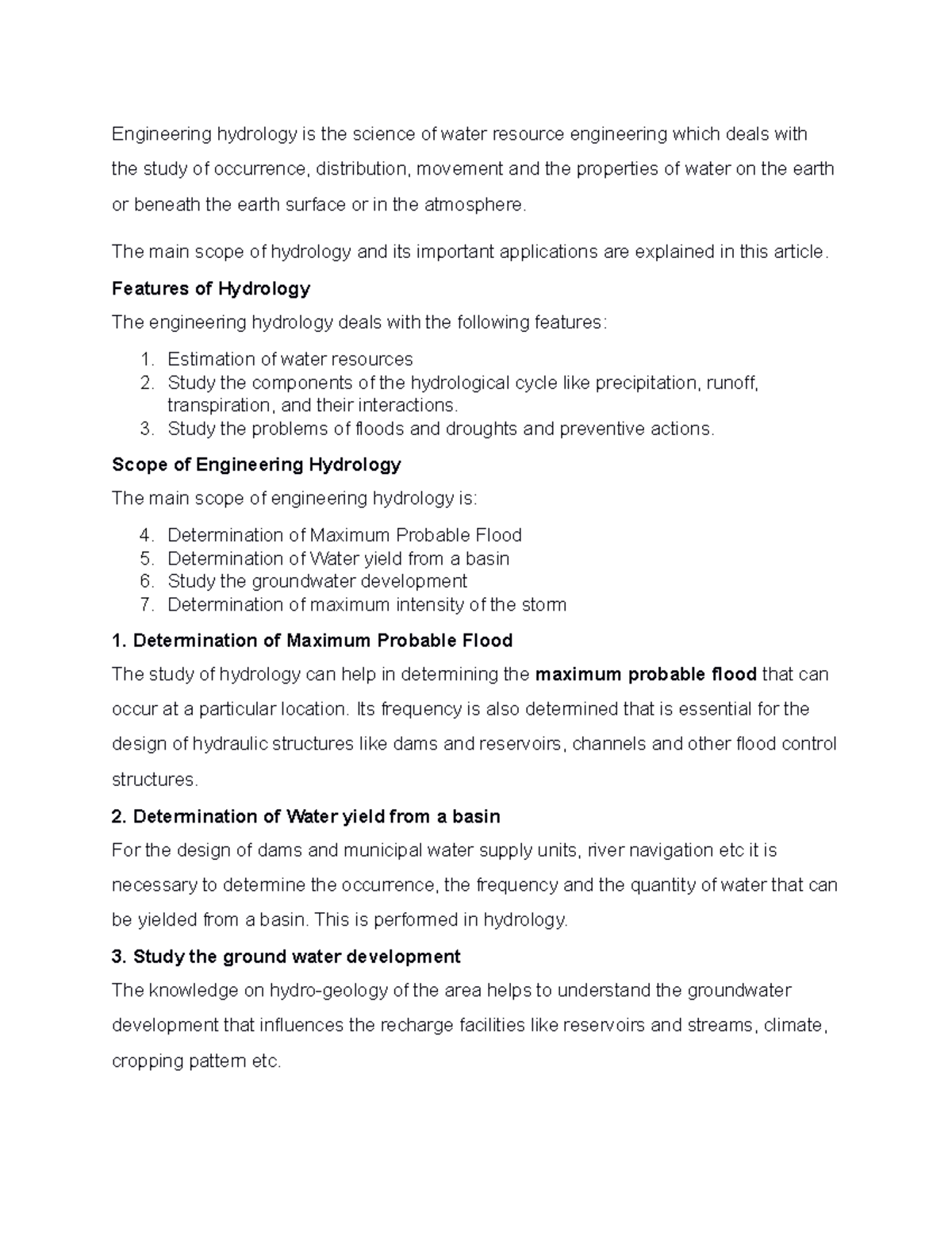 What Is a Hydrology Engineer - Engineering hydrology is the science of ...