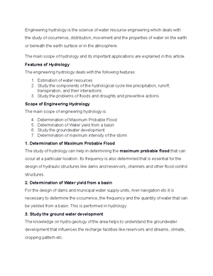 What is Hydrology - Hydrology is the study of water Water is one of our ...