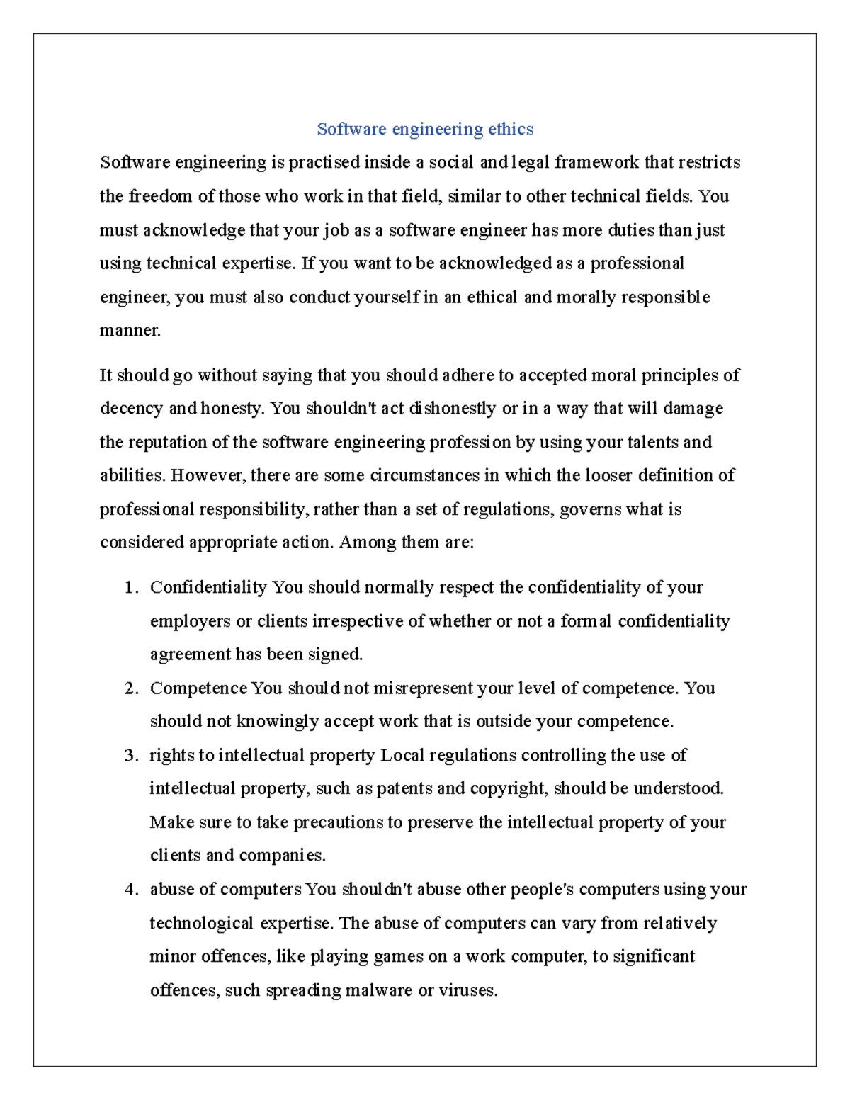 Software engineering ethics - Software engineering ethics Software ...