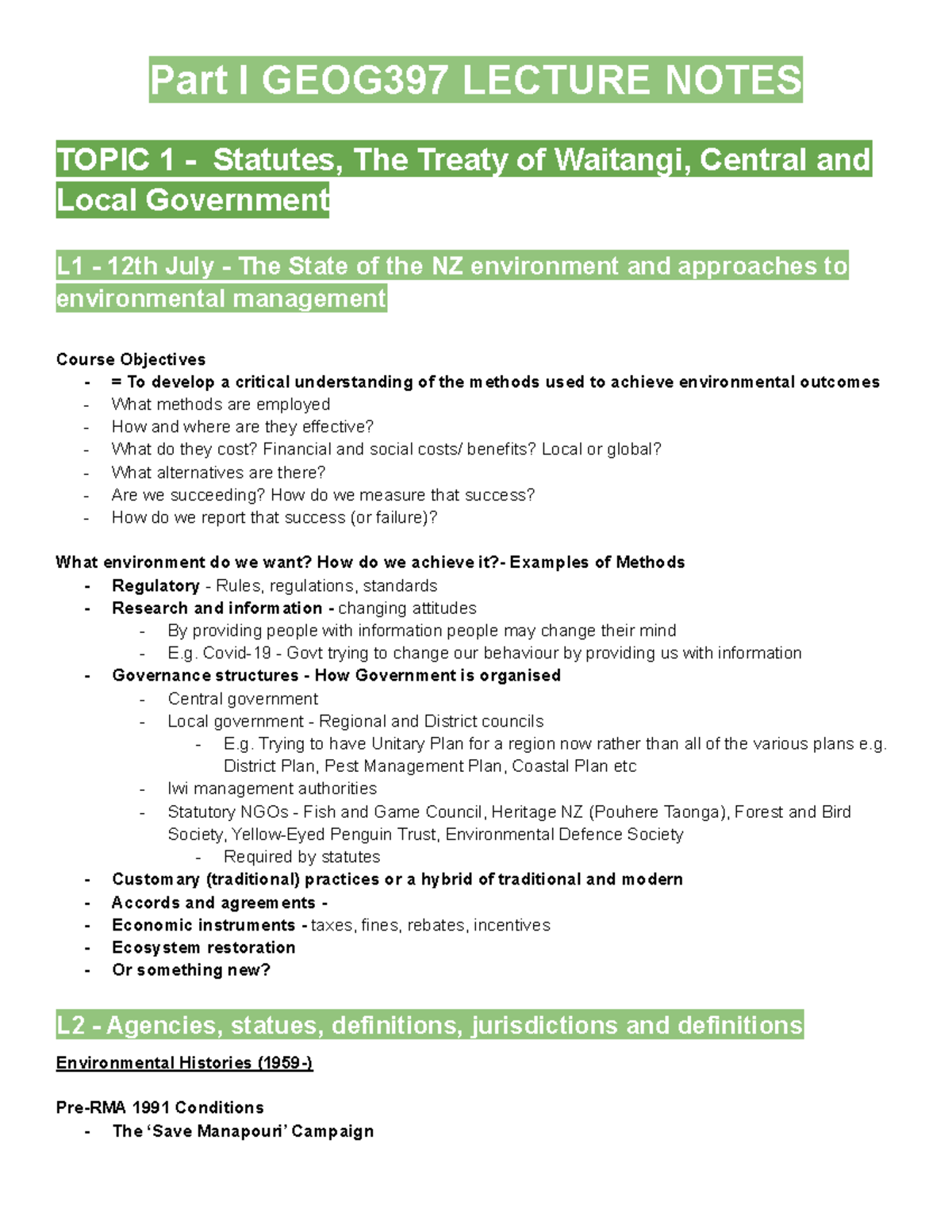 Pt 1 GEOG397 Lecture Notes - Part I GEOG397 LECTURE NOTES TOPIC 1 ...