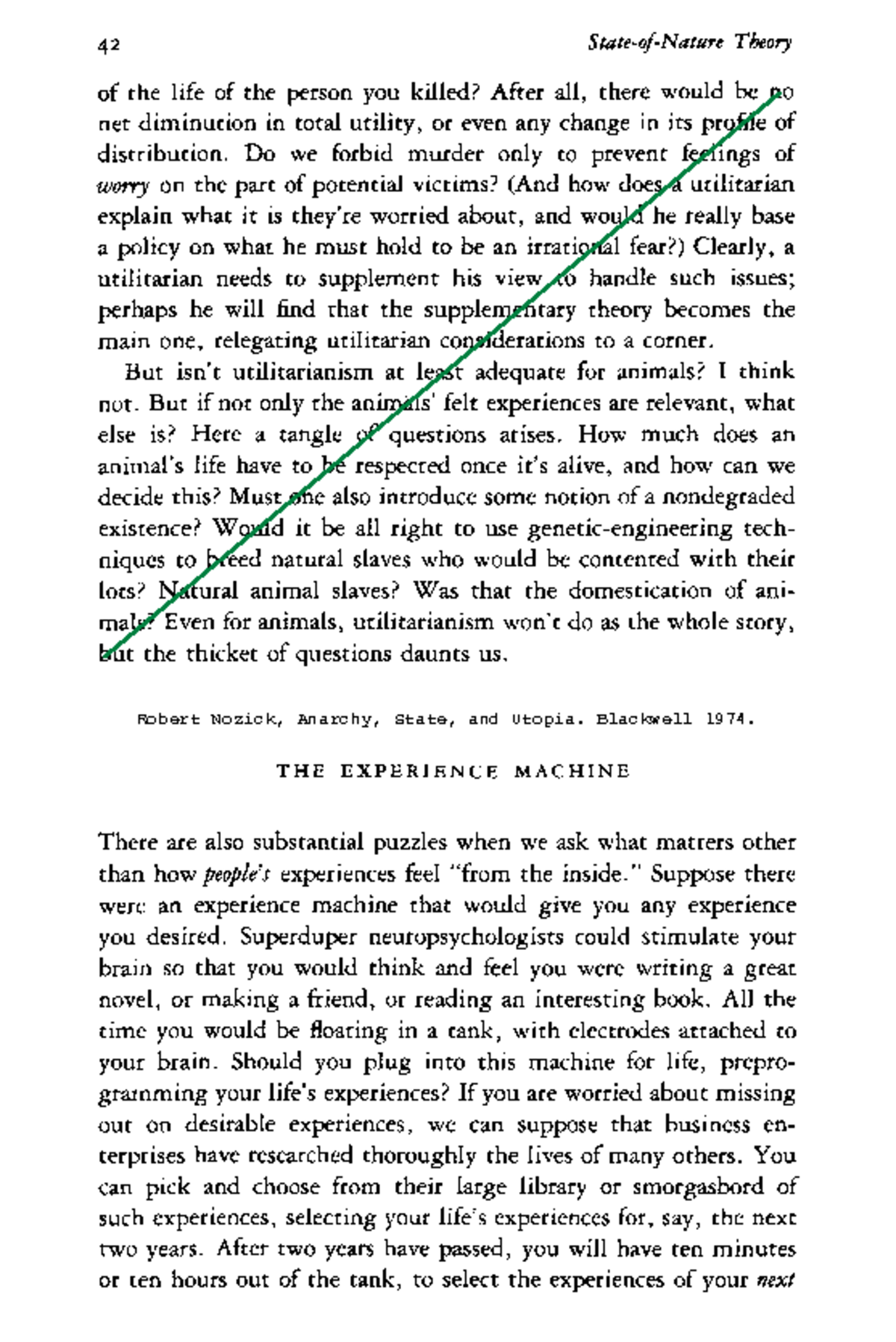 Ii. Nozick-Experience Machine - 42 State-of-Nature Theory of the life ...