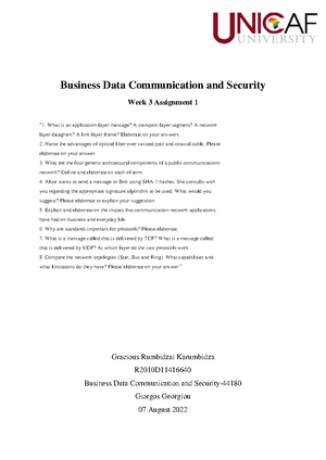 Business Data Communication and Security Week 7 Ass2 Final - Business Data Communication and ...