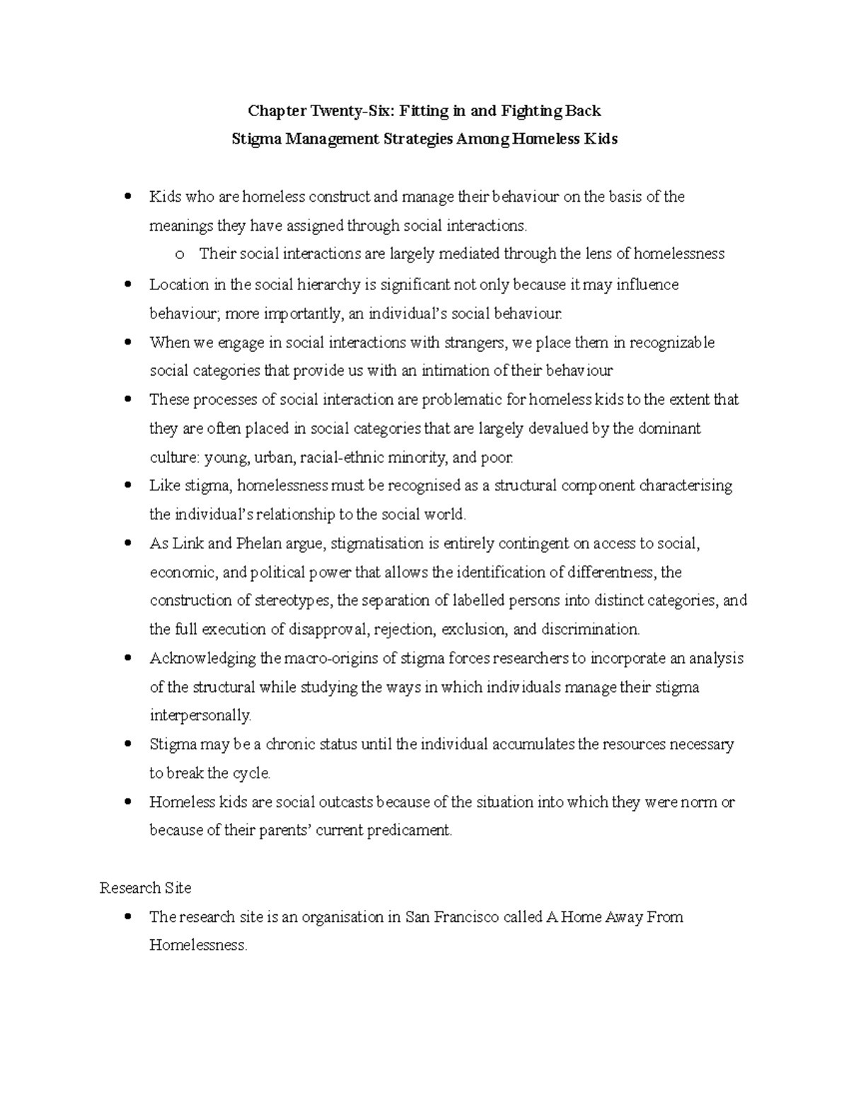 Chapter Twenty Six Fitting In and Fighting Back Stigma Management ...