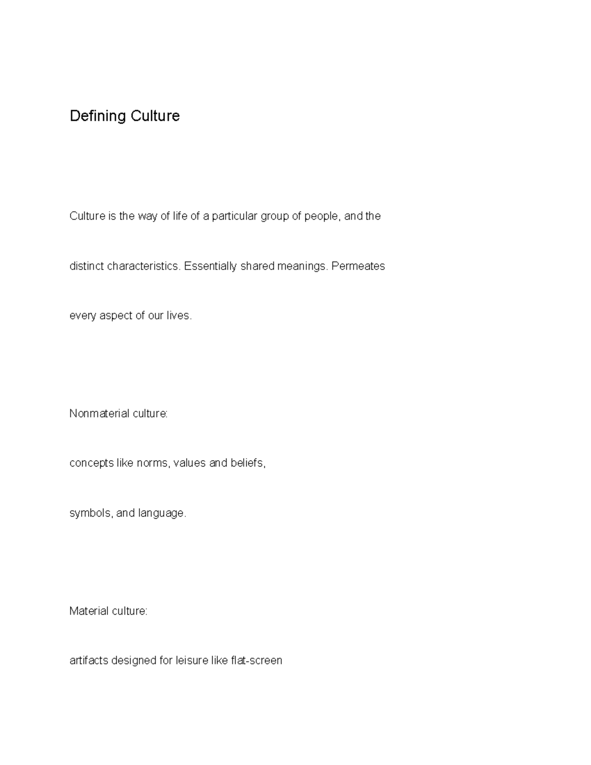 Culture lecture - defining culture - Defining Culture Culture is the ...