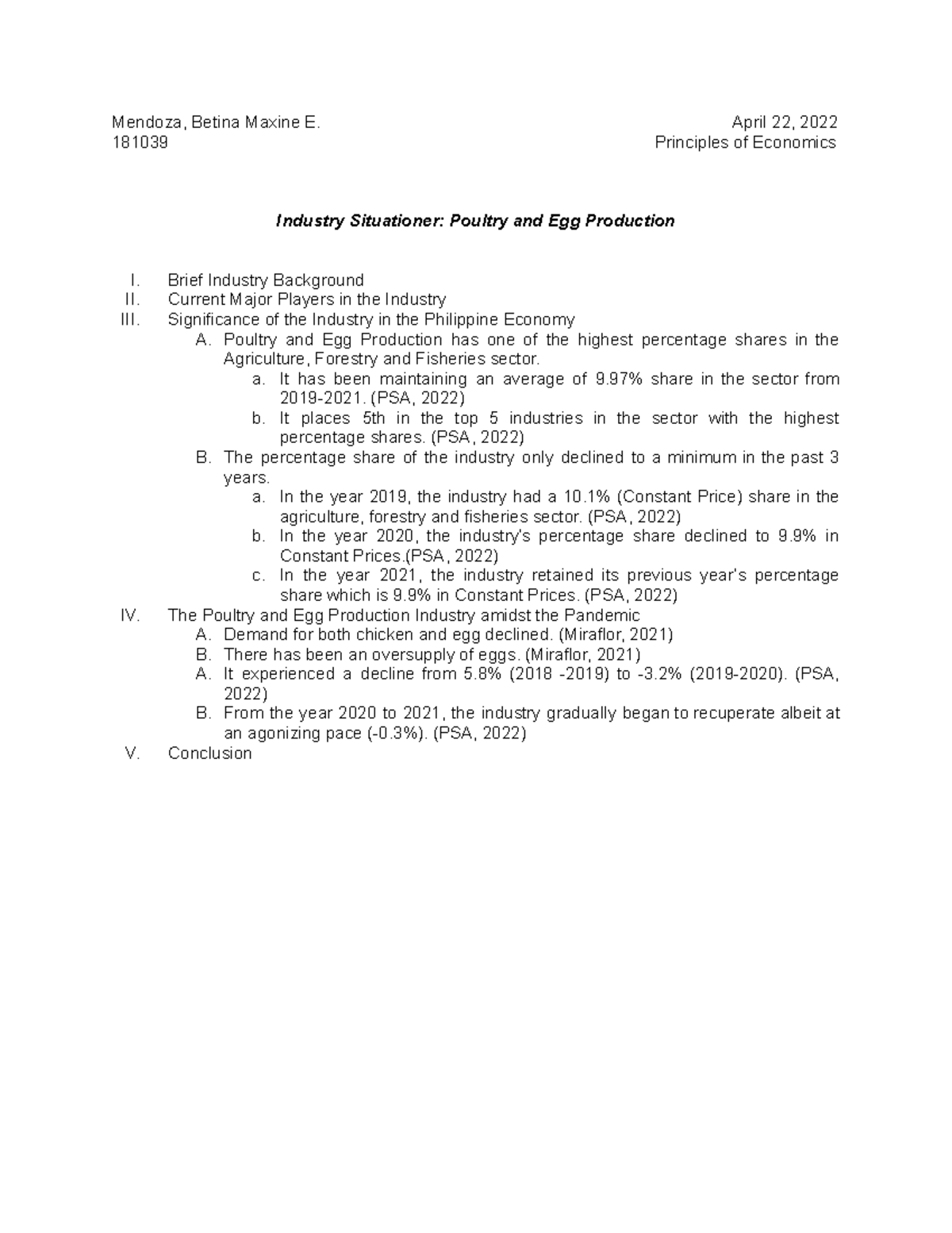 Poultry Egg Production Mendoza Maxine - Mendoza, Betina Maxine E. April ...