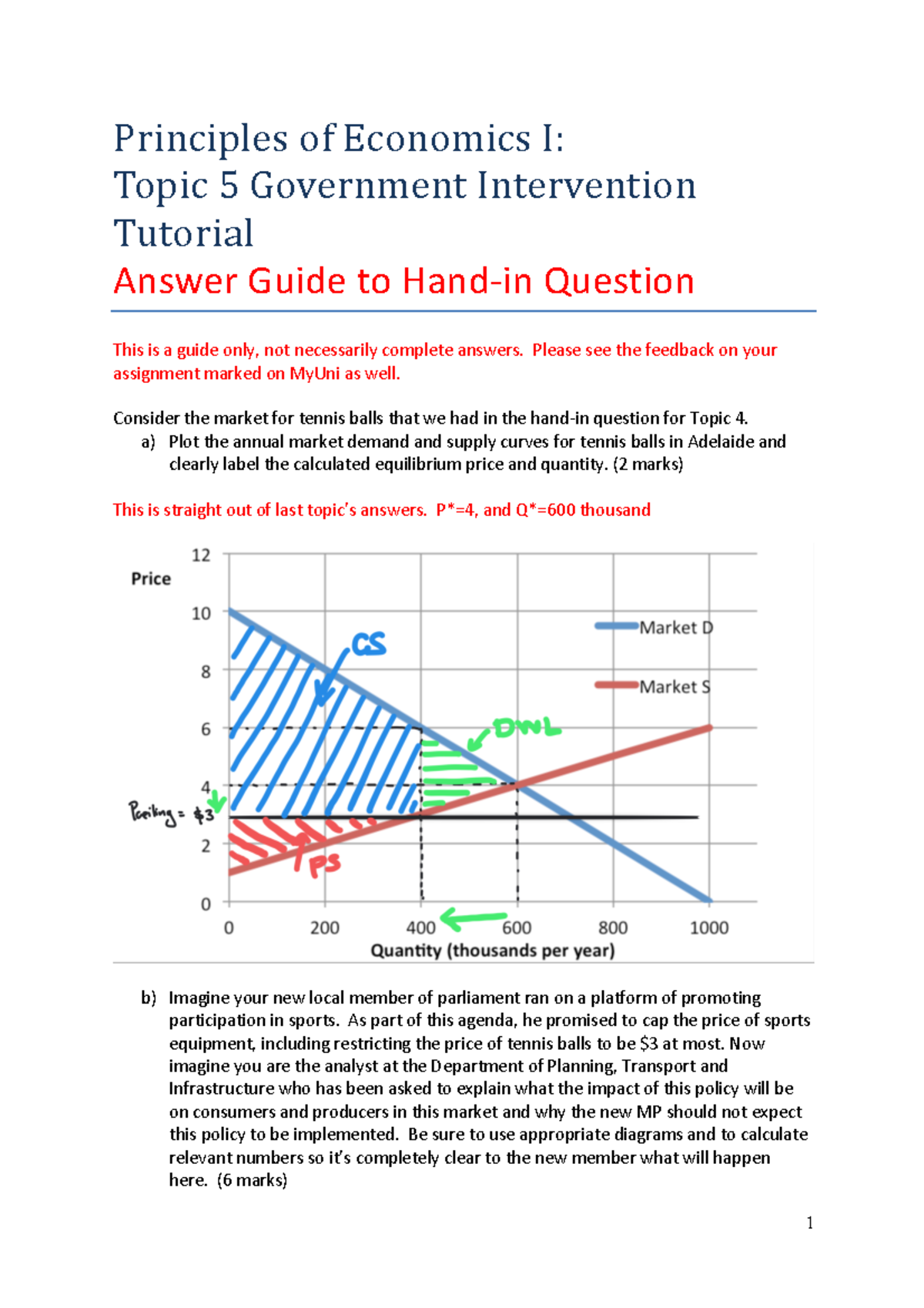 Topic 5 Answer Guide - 1 Principles of Economics I: Topic 5 Government ...