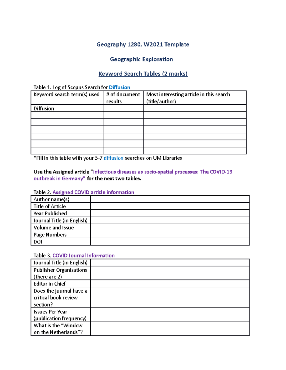 Assignment 1 Template W2021 - Geography 1280, W2021 Template Geographic ...