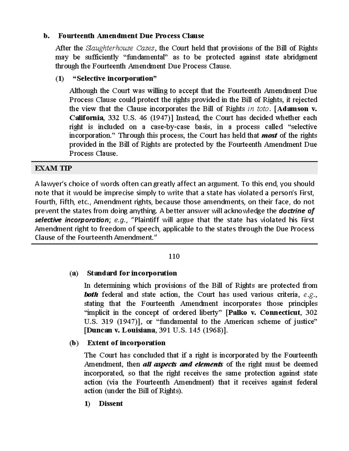 Zlib - n/a - b. Fourteenth Amendment Due Process Clause After the ...