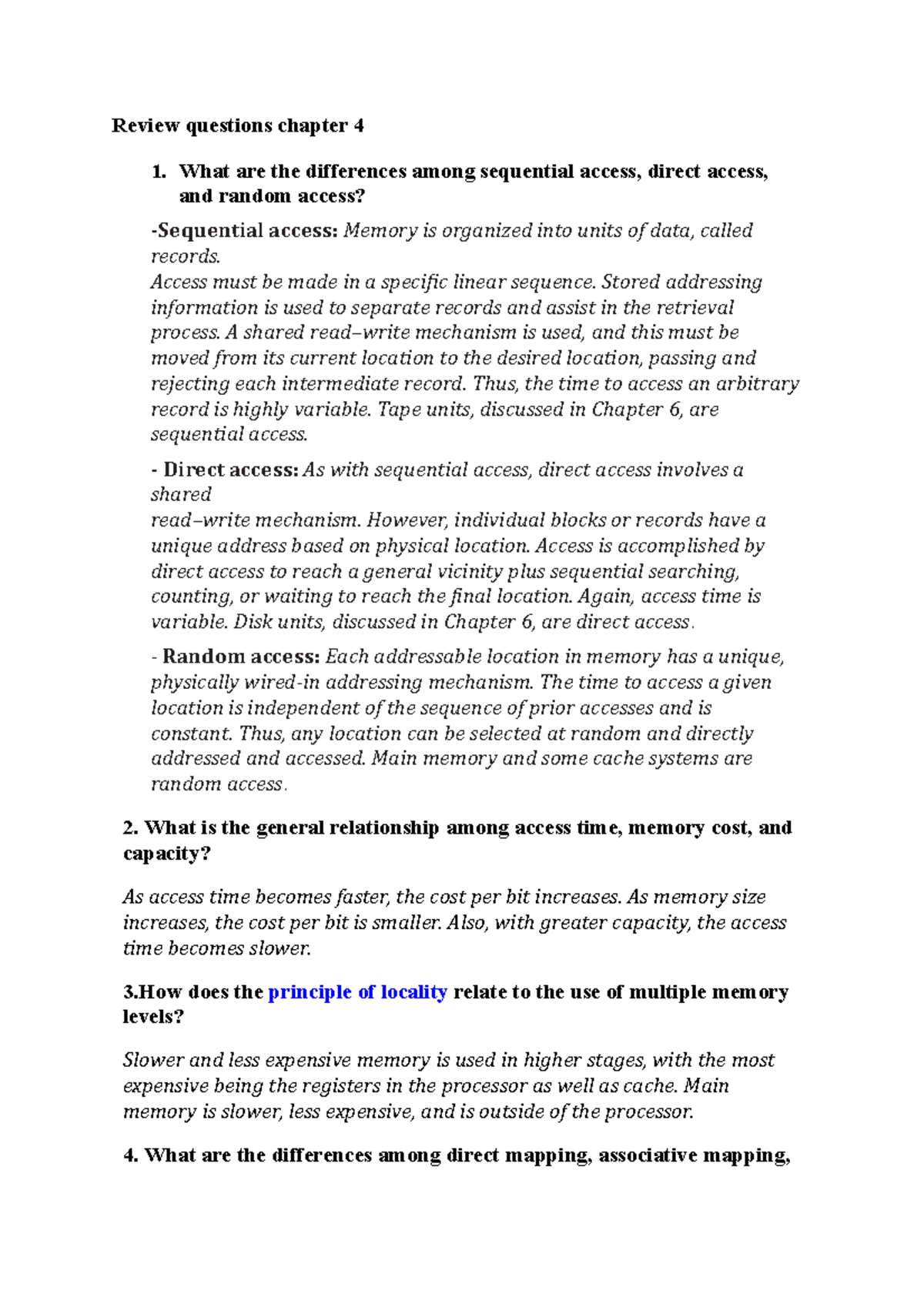 Review questions chapter 4 4 - What are the differences among ...