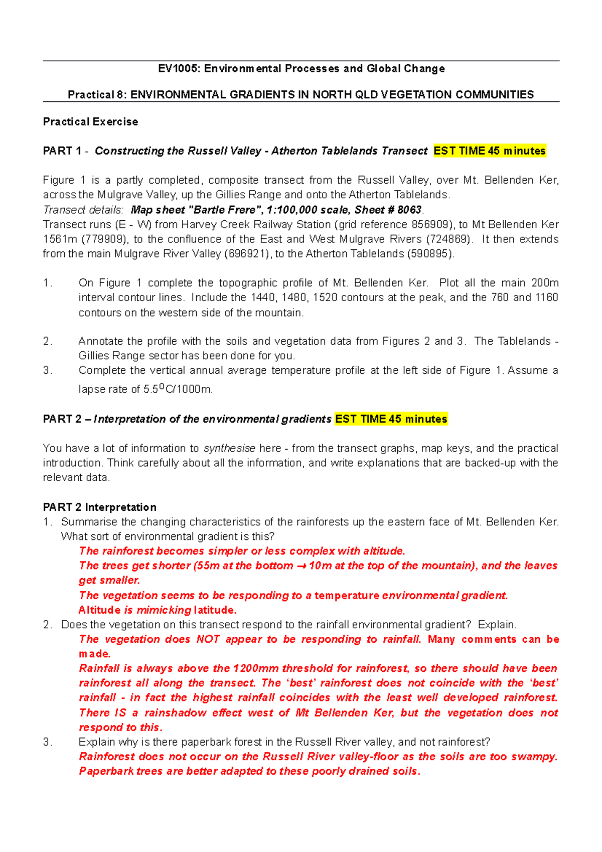 EV1005(21)Prac8 Exercise Answersv 1 - EV1005: Environmental Processes and Global Change ...