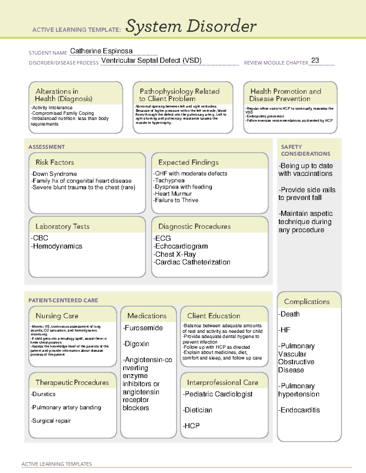 Ventricular Septal Defect (VSD) Peds - ACTIVE LEARNING TEMPLATES System ...
