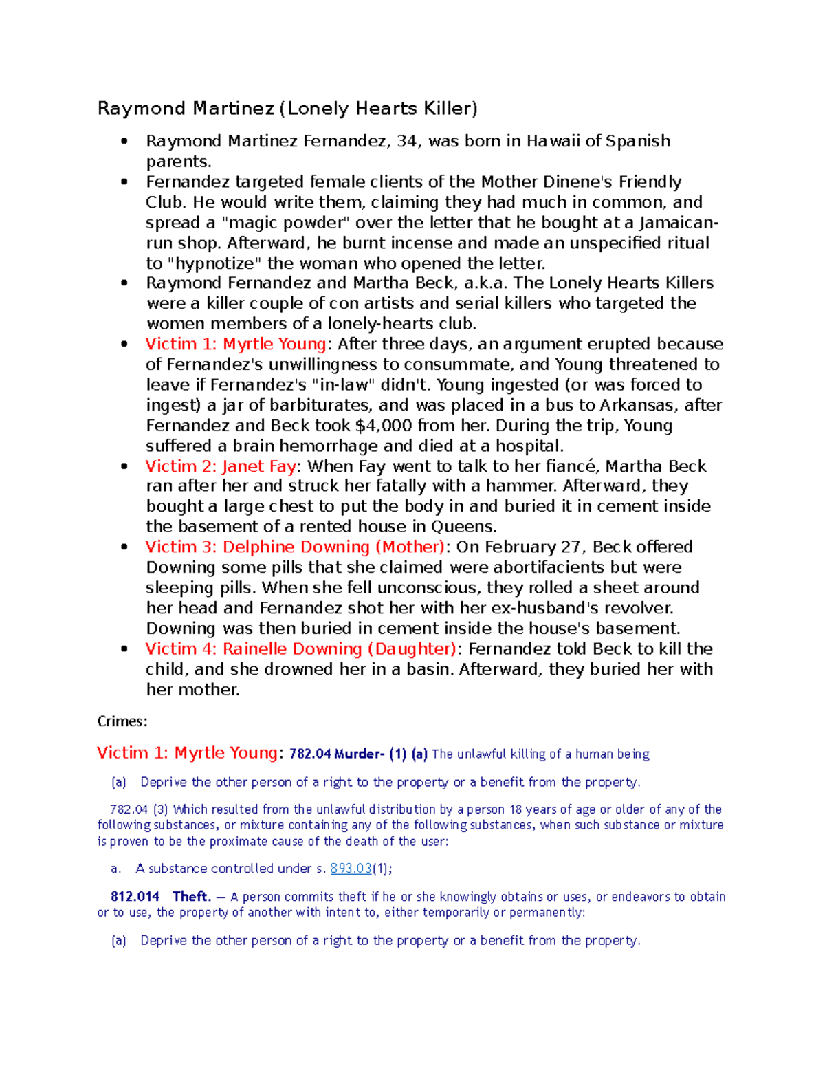 Raymond Martinez copy - Raymond Martinez (Lonely Hearts Killer) Raymond ...