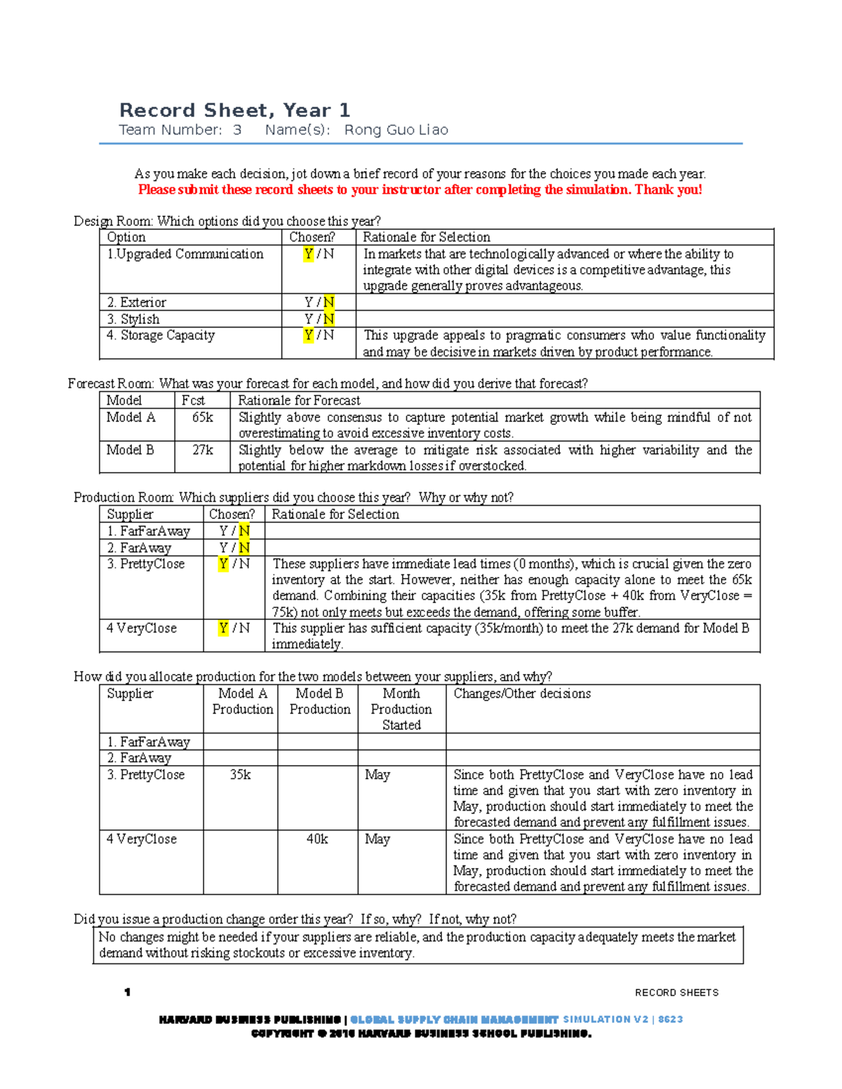 Gscmv 2 Record Sheets English Rong Guo Liao - Record Sheet, Year 1 Team ...
