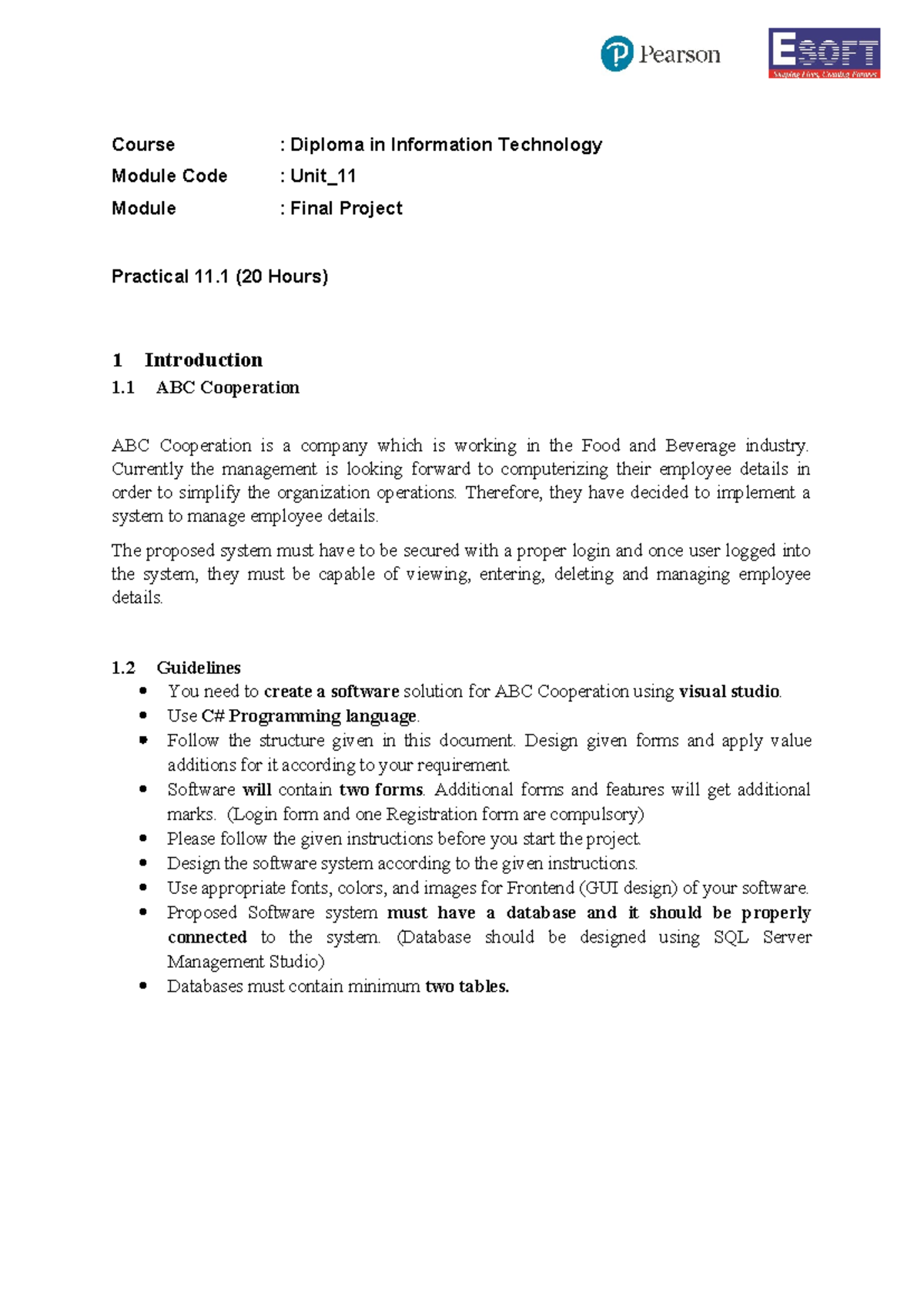 2865-1637147865626-Practical 11.1 (1) - Course : Diploma in Information Technology Module Code ...