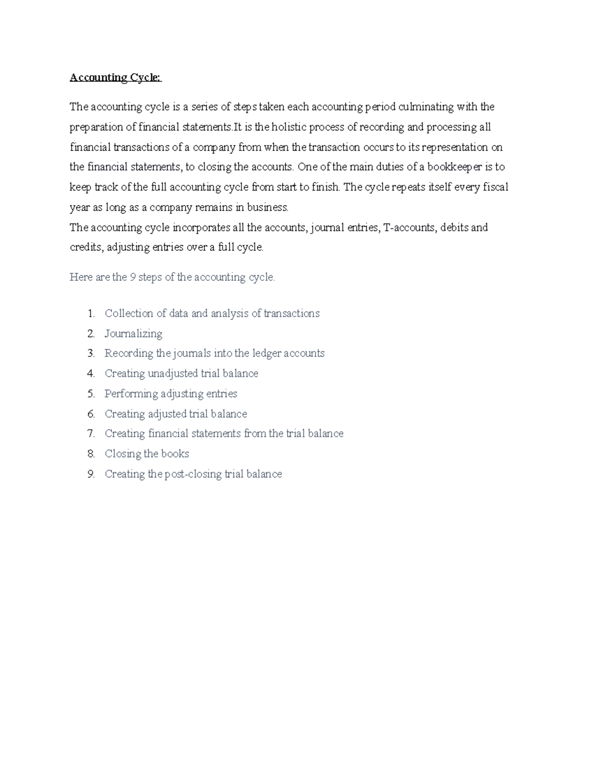 Worksheet & The Accounting Cycle Math Quiz at Charles Parker blog